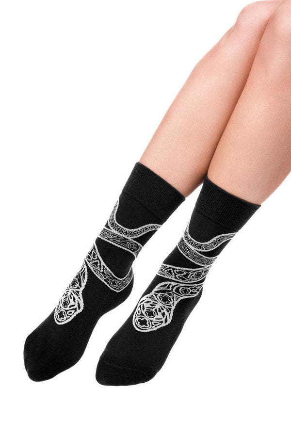 Restyle - Astral Snake - Calf-Length Gothic Socks | Snake Gothic Sock ...