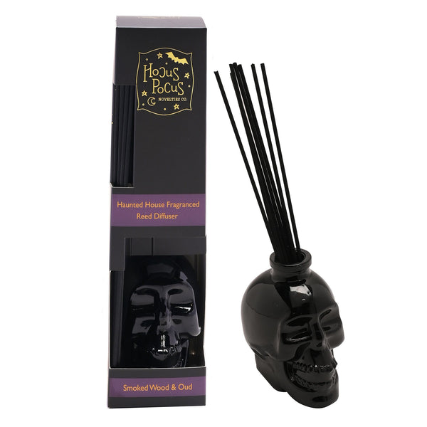Gothic Home Decor - Black Skull Reed Diffuser - Smoked Wood and Oud Sc ...