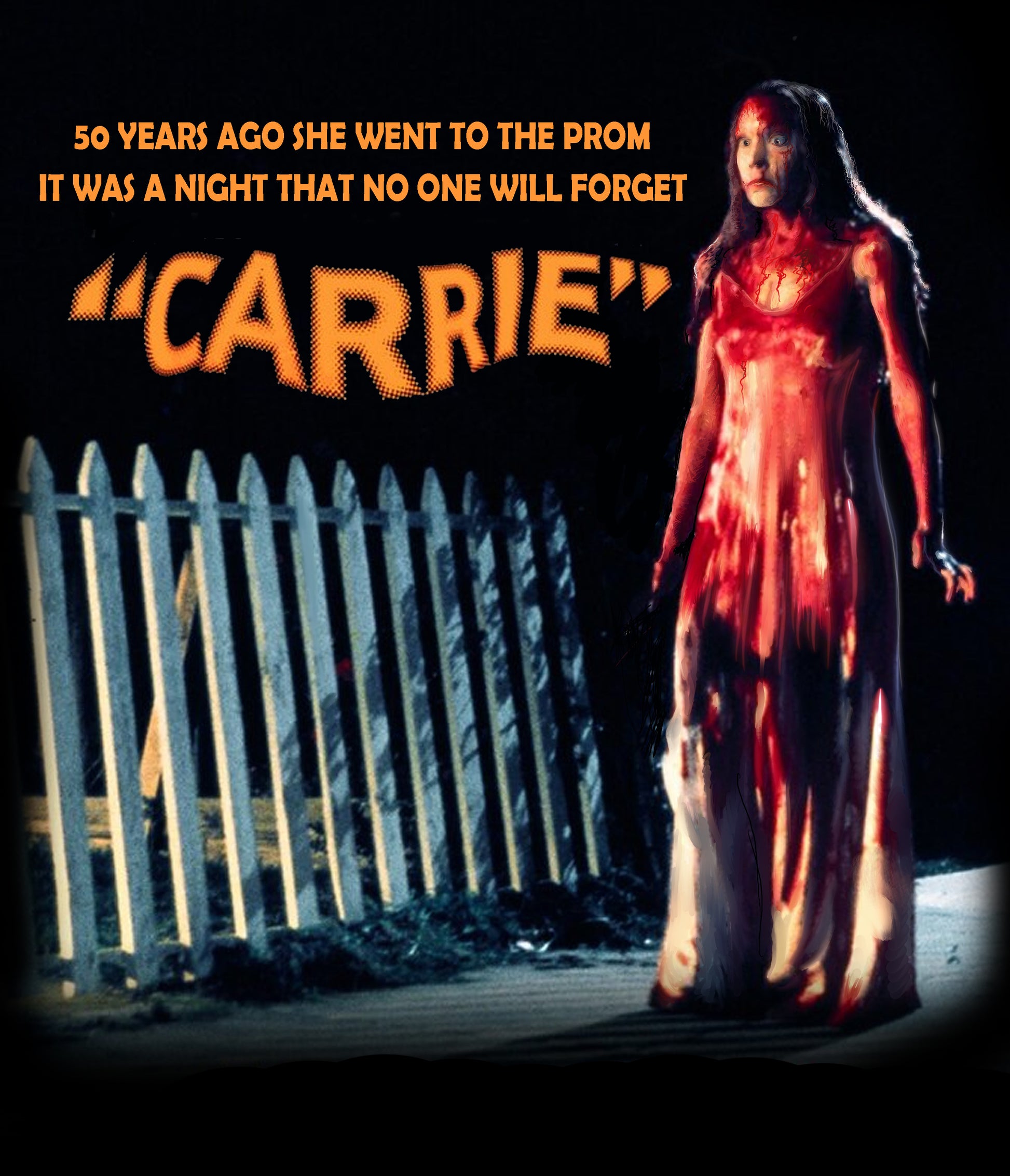 Carrie 50th Anniversary - Black Gildan Printed Softstyle Cotton T-Shir ...