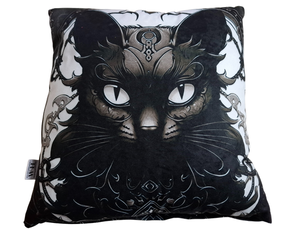 Gothic Cushion - Chat Noir - Dark Cat Gothic Cushion – Wild Star Hearts