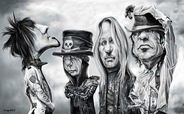Sebastian Cast - MOTLEY CREW - Musician Caricature - Art Print – Wild ...