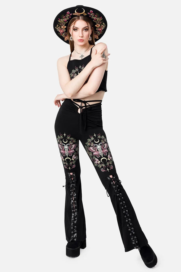 Restyle - bad Omens - Gothic Bell Bottom Trousers | Gothic Clothing ...