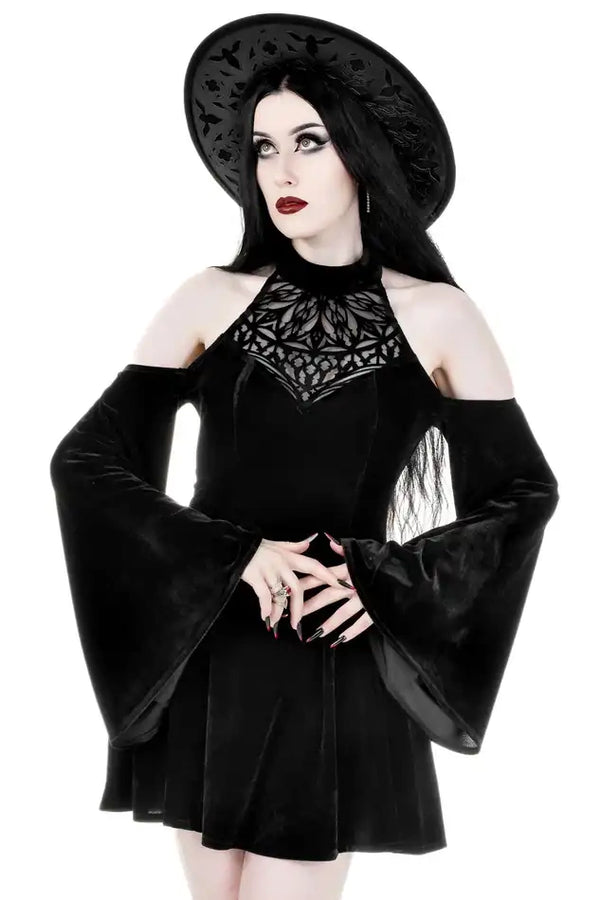 Restyle - Rosarium - Gothic Flared Midi Dress | Gothic Clothing – Wild ...